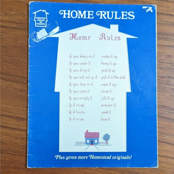 Nobrand | Office | Home Rules Cross Stitch Pattern Book 982 | Poshmark